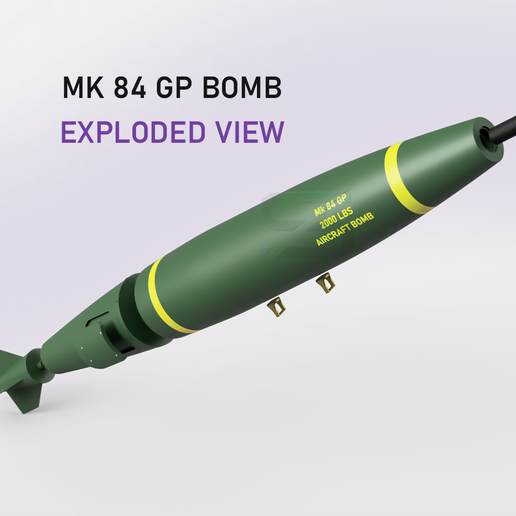 💣 United States MK 84 GP Bomb 1:12 Scale・Free STL File for 3D printing ...