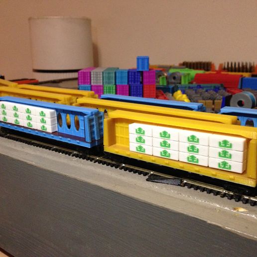 STL file N scale Model Train Centerbeam Flat Car 40' / 50' / 60' / 73 ...