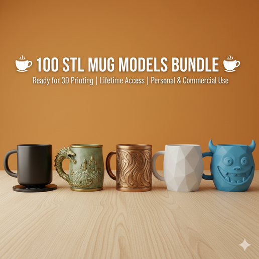 💯 100 STL MUG MODELS BUNDLE steel mug, custom name mug, minimalist mug ...