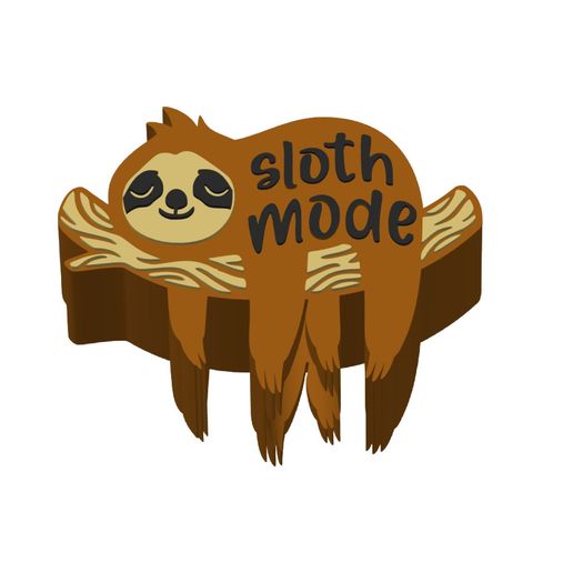 🦥 Sloth Mode Straw Topper 2 sizes 3MF File included・ 3D File for 3D ...