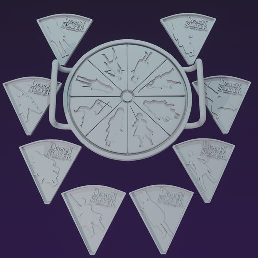 STL file 🍕 Demon Slayer Pizza Board & Plates Set | Tanjiro, Nezuko ...