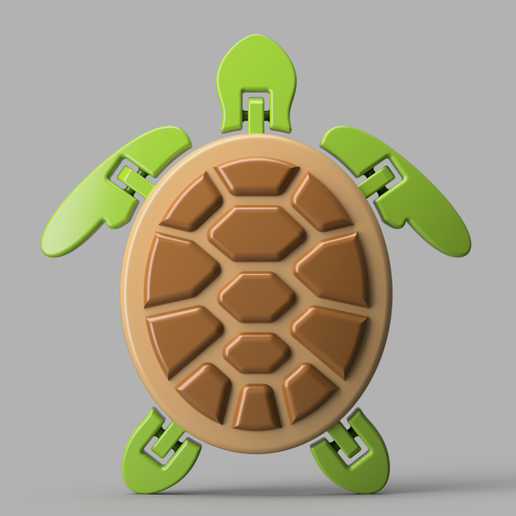 🐢 Articulated Turtle・ 3MF File for 3D printing・Cults