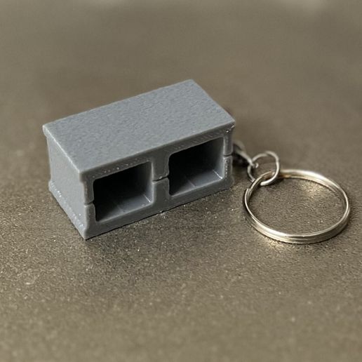 🗝️ Concrete block keychain・ OBJ File for 3D printing・Cults