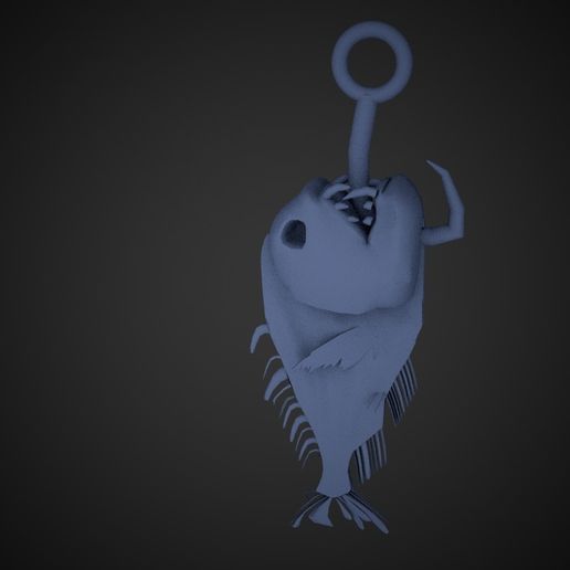 🐠 Fish on a hook necklace pendent・Free STL File for ・Cults