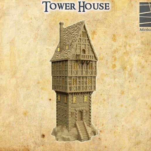 3D file Tower House 28 mm Tabletop Terrain 🏠 ・Design to download and 3D ...