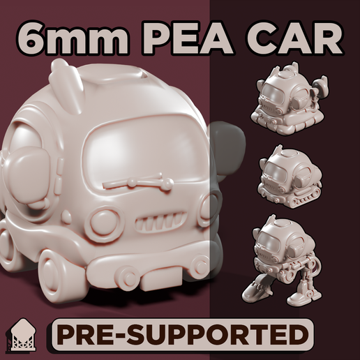 🚗 6mm Pea Car・ 3D File for 3D printing・Cults