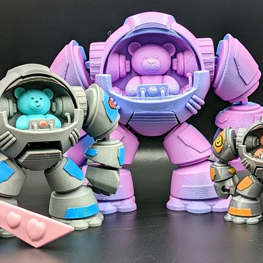 🧸 TEDDY BOT, a robot piloted by an adorable teddy bear・ STL File for ・Cults