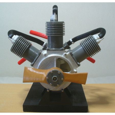 🚁 Radial Engine, W3 type, 1909・ STL File for 3D printing・Cults