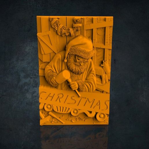 🎄 Christmas Santa Claus 3D STL Model for CNC Router, Artcam, Vetric ...