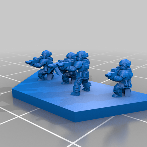 🎲 Half-Hex Infantry Stands (4person, LtWpns)・Free 3D File for ・Cults