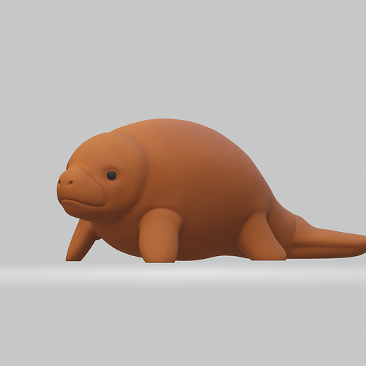 📁 Manatee Cute Figurine STL File for 3D Printing | Adorable Sea Cow ...