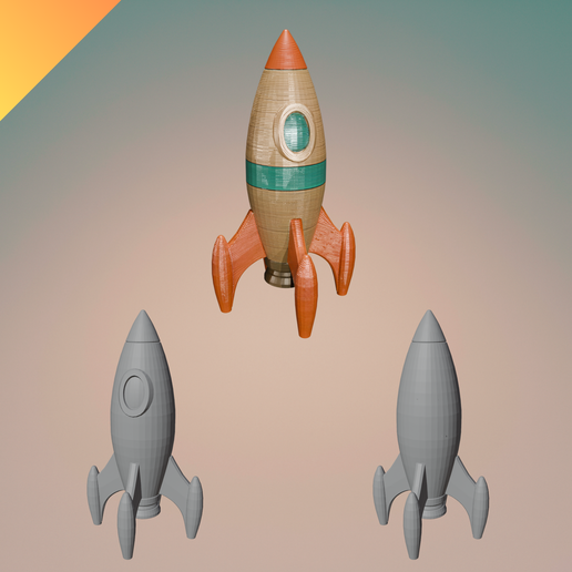 3d shape rocket ship