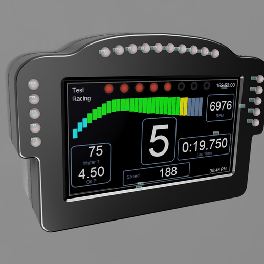 💨 SimRacing 5'' Dashboard SimHub para Simagic Alpha Evo・Archivo STL ...