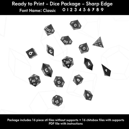 🎲 Dice Masters – Ready to Print - 16 Piece Set – Presupported STL Files ...