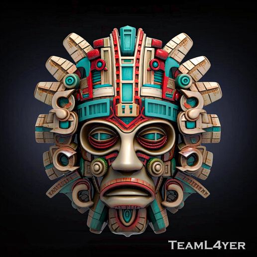 🏆 Aztec Head Trophy・ OBJ File for 3D printing・Cults