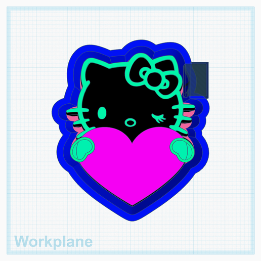 Archivo STL Hello kitty heart 👋 ・Plan de impresora 3D para descargar・Cults