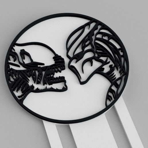 Free STL file Alien_vs_Predator Bookmark for books 🔖 ・Object to ...