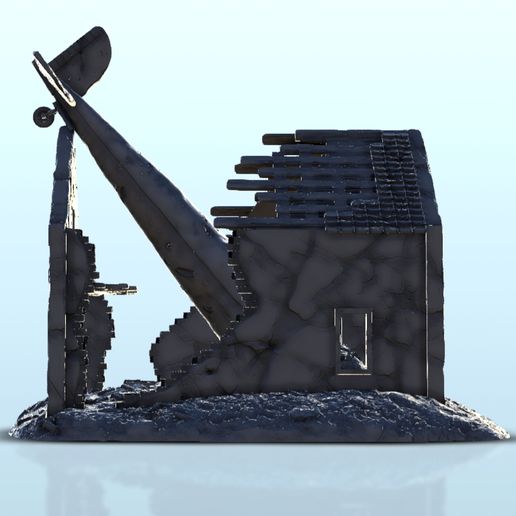 🏠 Casa en ruinas con carcasa de avión 17 - Flames of war Bolt Action ...