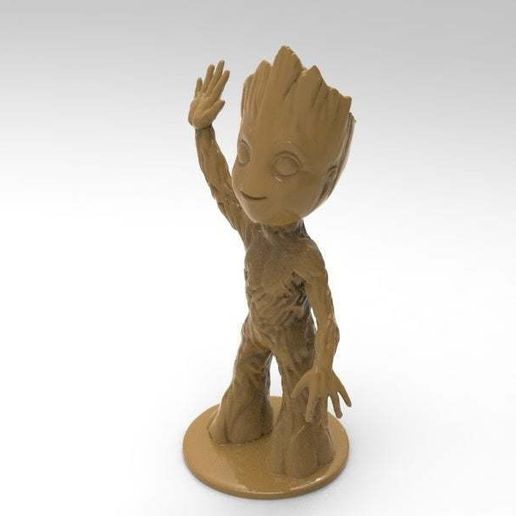 👶 baby groot standing waving w stand・Free STL File for ・Cults