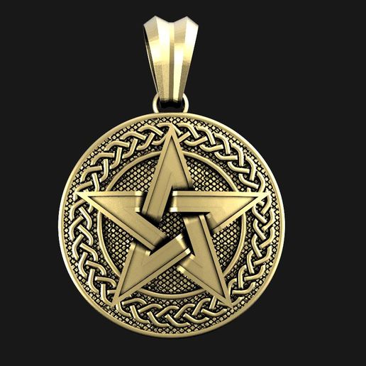 🔑 Pentagram pendant・ STL File for 3D printing and CNC machining - Laser ...