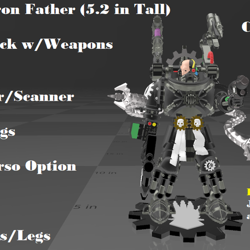 ⚔ Custom 1/18 Iron Father/Techmarine (5.2 inches tall)・Free 3D File for ...