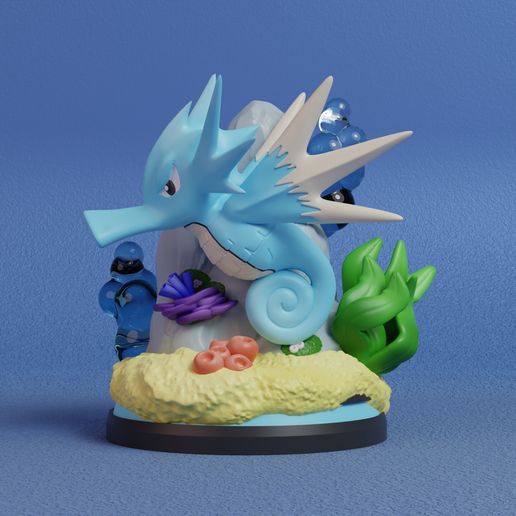 🐉 Pokemon - Horsea, Seadra and Kingdra Figure・ STL File for 3D printing ...