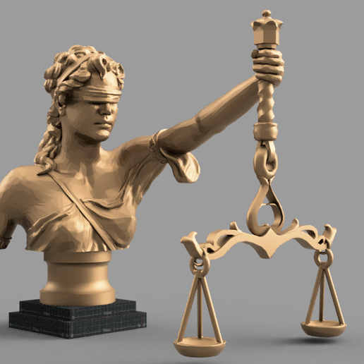 👤 Statue bust of justice・ STL File for 3D printing・Cults