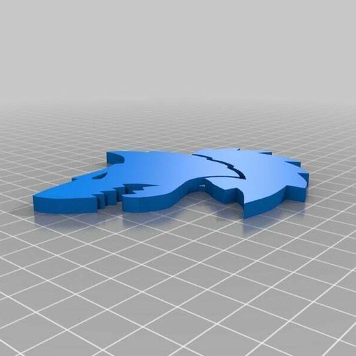 🐺 Abstract wolf head, 2D extrusion, useful to stamp on other 3D objects ...