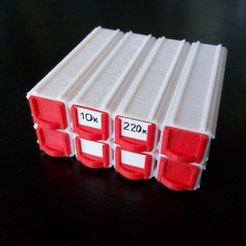 3D printed Stackable resistor box with labels・Cults