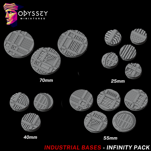 ♾️ Industrial Bases - Infinity Wargame Pack・ 3D File for 3D printing・Cults