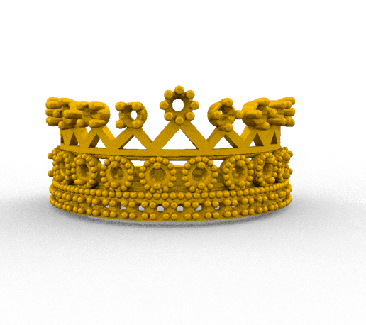 👑 Crown ring AD0011・ OBJ File for 3D printing・Cults
