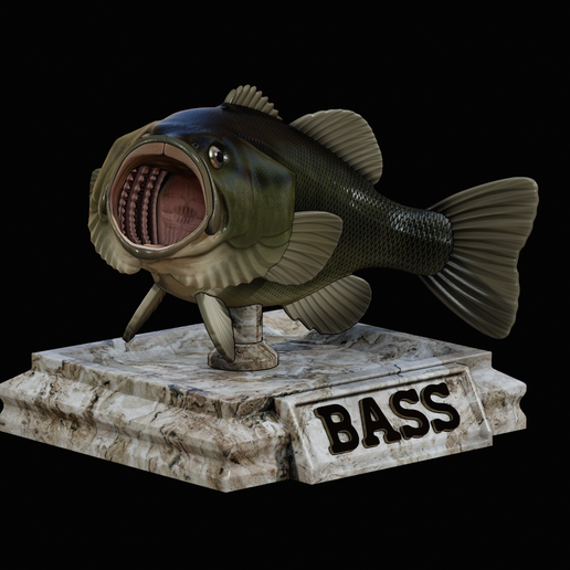 🐠 fish Largemouth Bass / Micropterus salmoides trophy statue detailed ...