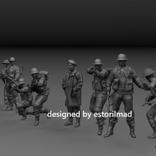 🫡 WW2 PACK OF 9 BRITISH SOLDIERS NORMANDY CAEN - COMMERCIAL LICENSE ...