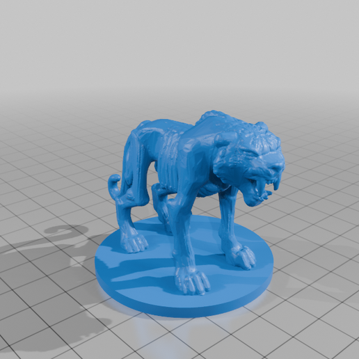 🧟 Zombie Sabertooth Tiger (DND / TTRPG)・Free STL File for 3D printing・Cults