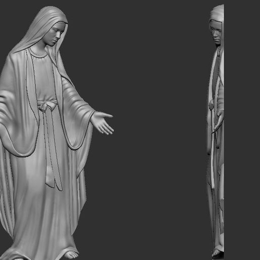 ️ Virgin Mary 3D printable model for CNC 3D print model・Fichier 3D pour ...