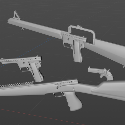 OBJ file American Gyrojet rocket gun digital model material 🚀 ・3D print ...