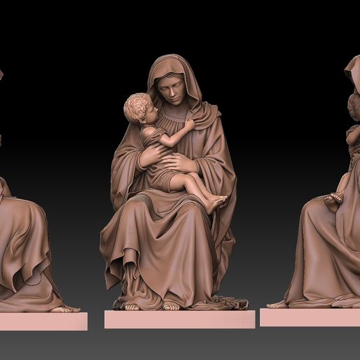 🧒 Virgin Mary with Child Jesus – High Detail Religious Statue – 3D ...