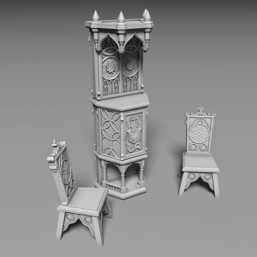 🏠 Large Collection of Gothic Furniture・ STL File for 3D printing・Cults