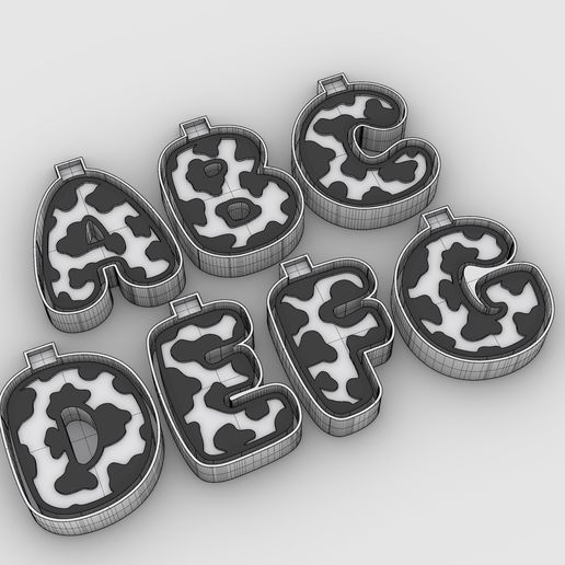 🐄 Cow Alphabet letters A-Z - freshie mold - STL for silicone mold・ STL ...