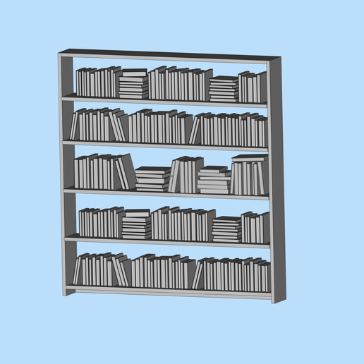 🗺️ Bookshelf scene bookshelf display cabinet 01 background wall 1/64 ...