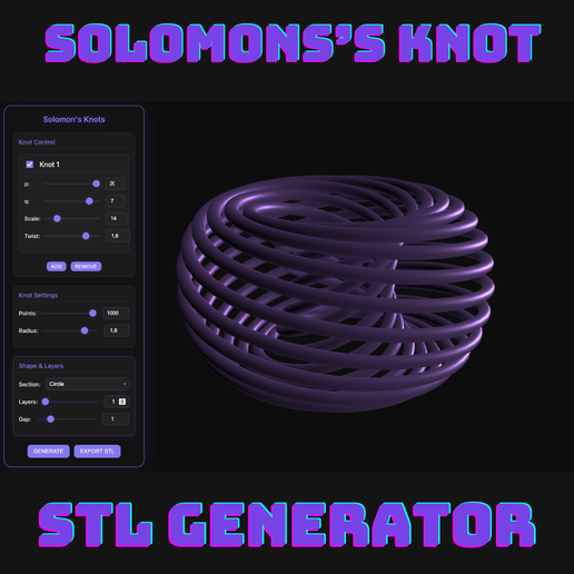 3D file Solomon's Knots - Interactive 3D Knot Designer 🪢 ・3D printable design to download・Cults