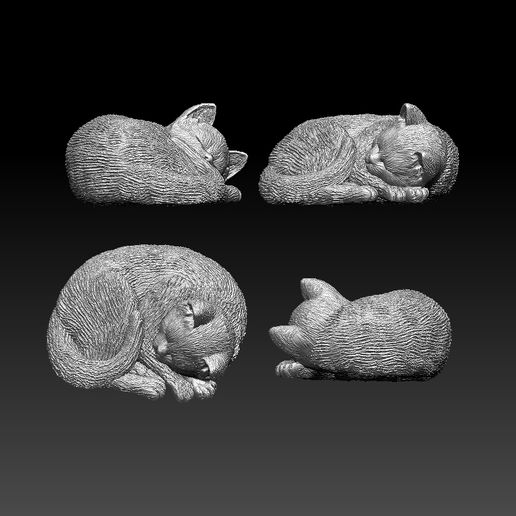 STL file sleeping cat 😴 (OBJ)・3D printable design to download・Cults