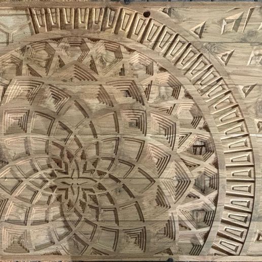🚪 Geometric Mandala 3D Relief Door for CNC | STL File | Decorative Door ...