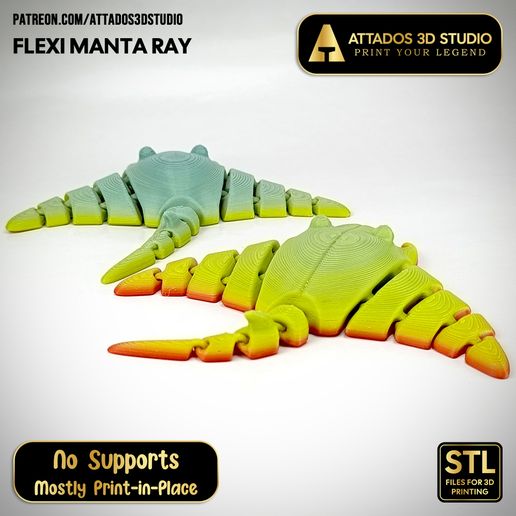 🔗 FLEXI PRINT-IN-PLACE MANTA RAY, FLEXI MANTA RAY・Free STL File for 3D ...