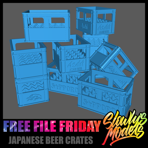 🆓 FREE FILE FRIDAY Japanese Beer Crates・Free STL File for 3D printing・Cults