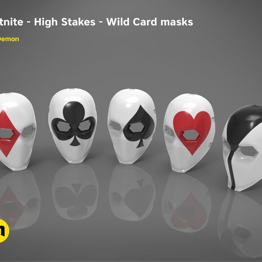 💎 Fortnite - Wild Card masks・ STL File for ・Cults