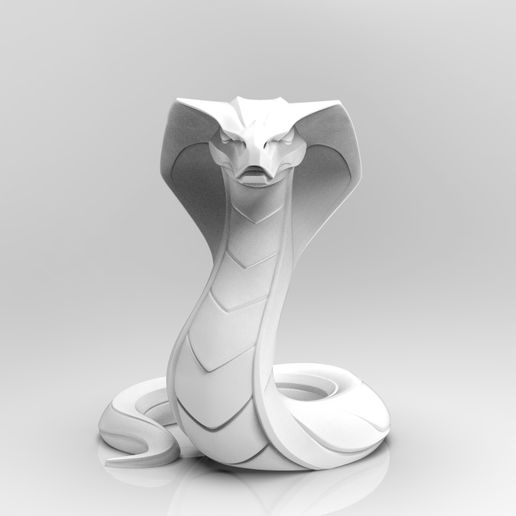 🐍 Mystical Cobra Snake Minimalist Sculpture・ STL File for 3D printing・Cults