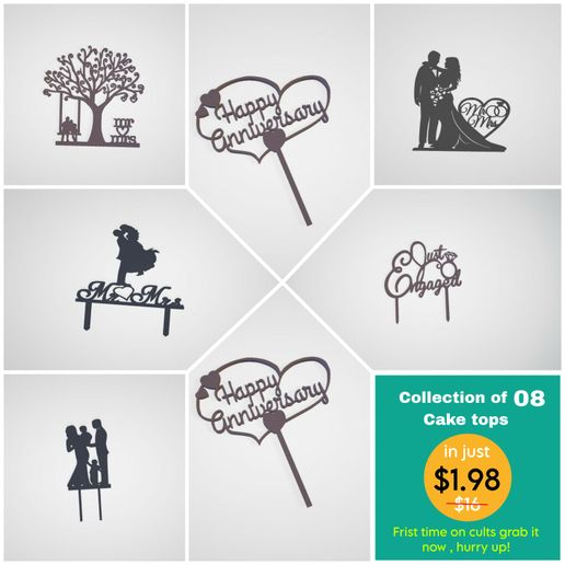STL file Cake Toppers 🍰 ・3D printing model to download・Cults