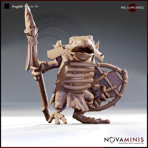 🎲 Frogfolk Warrior 03・ 3D File for ・Cults