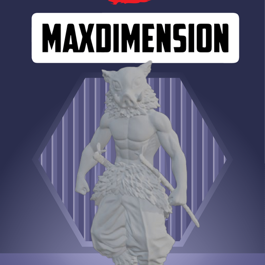 👾 Real size Inosuke Hashibira Pose Amenazante From Demon Slayer・ 3D ...